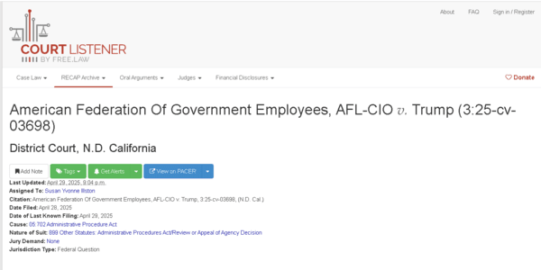 미국 노동조합·도시 연합, 트럼프 행정부 고소